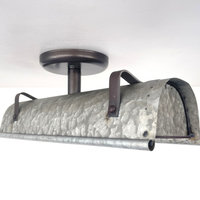 Galvanized Metal Ceiling Light - Industrial - Flush-mount Ceiling ...