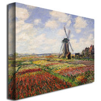 'Tulip Fields in Holland, 1886' Canvas Art by Claude Monet, 14" x 19 ...