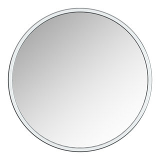 Halcyon Silver 32 Framed Round mirror - Contemporary - Bathroom Mirrors ...