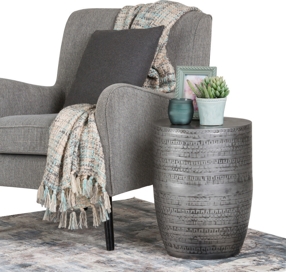 Johnsen Large Metal Accent Table - Traditional - Side Tables And End ...