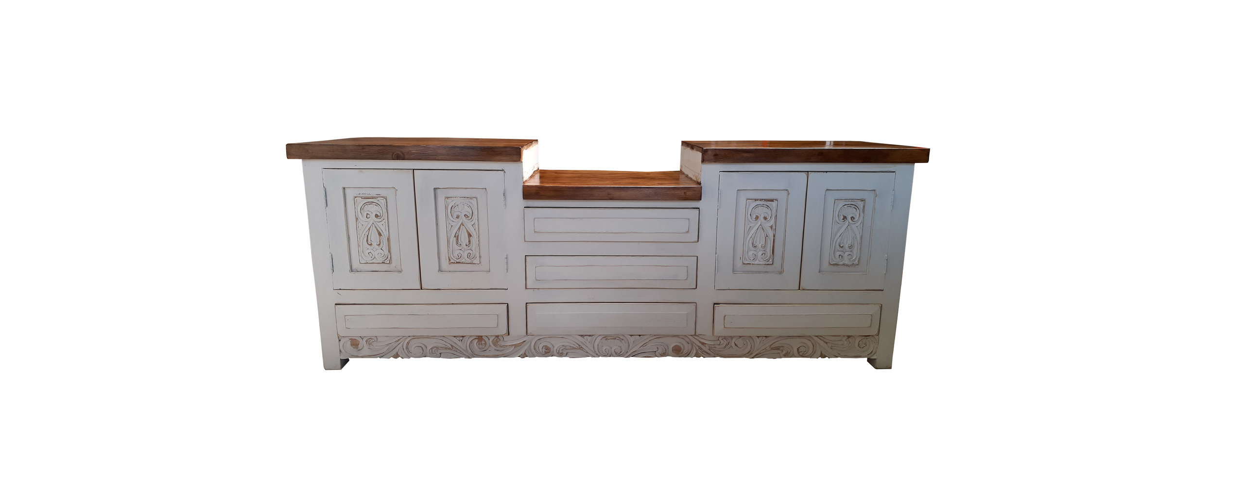 Shipwreck Rustic White Washed Bathroom Vanity, 55 X 20 X 32 - French ...