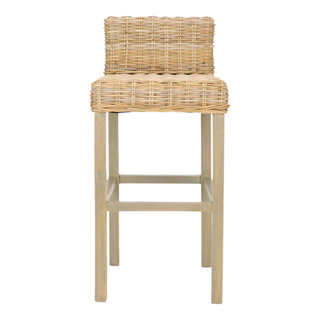 Rudy Bar Stool Antique Gray, Set of 2 - Tropical - Bar Stools And ...