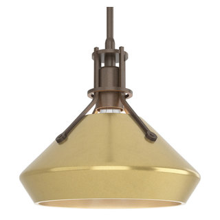 Henry with Chamfer Pendant, Bronze, Modern Brass Accents - Transitional ...