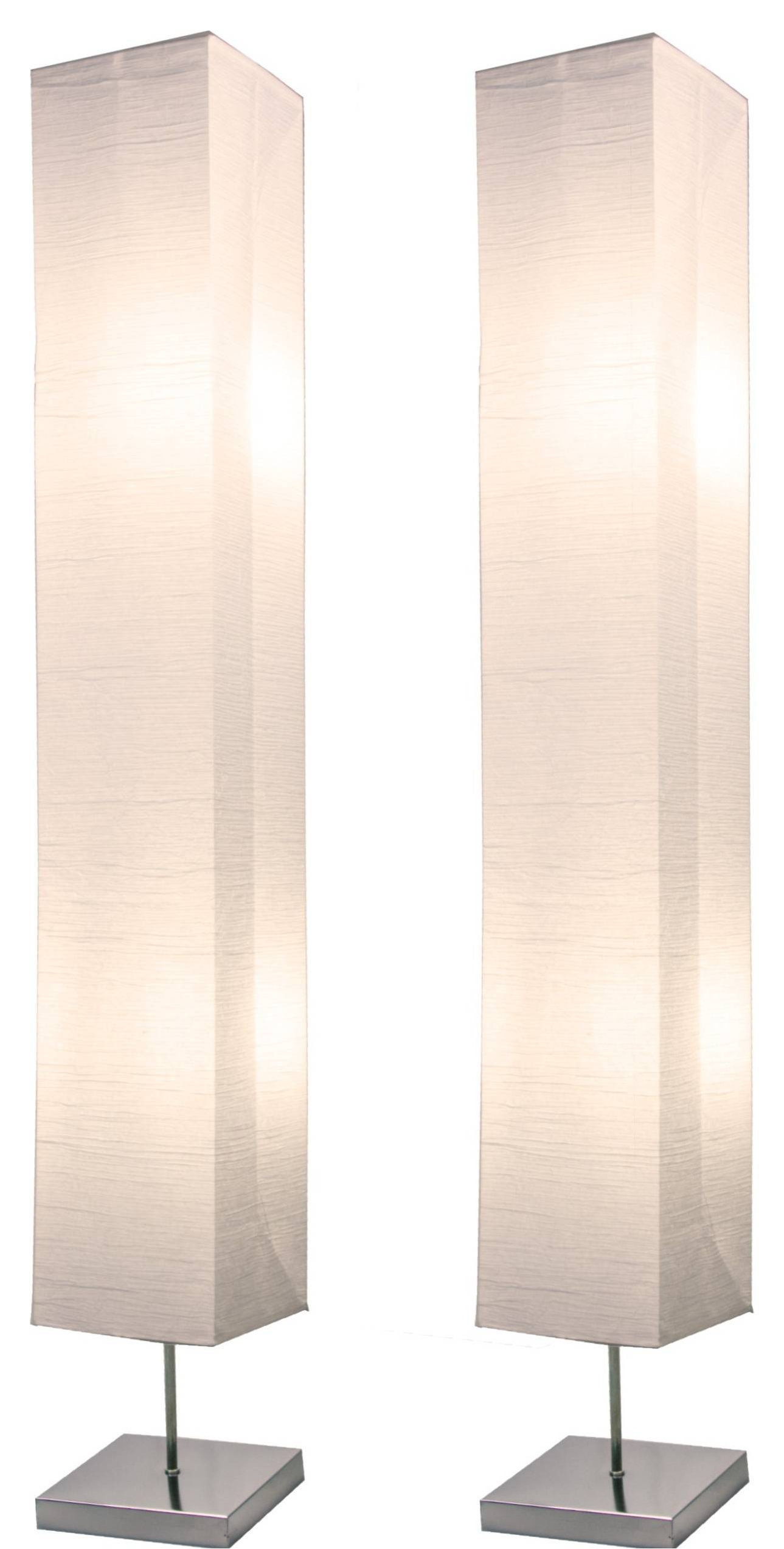 Honors Chrome Floor Lamp Set 50 Inches Tall With White Paper Shade, 2 ...