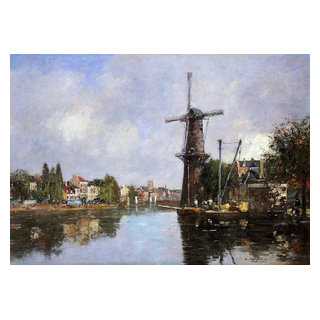 Eugene-Louis Boudin View of Rotterdam - 18" x 27" Premium Canvas Print ...