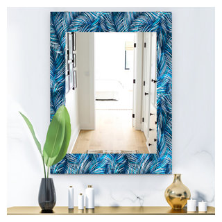 Designart Tropical Palm Leaves Bohemian And Eclectic Frameless Vanity ...