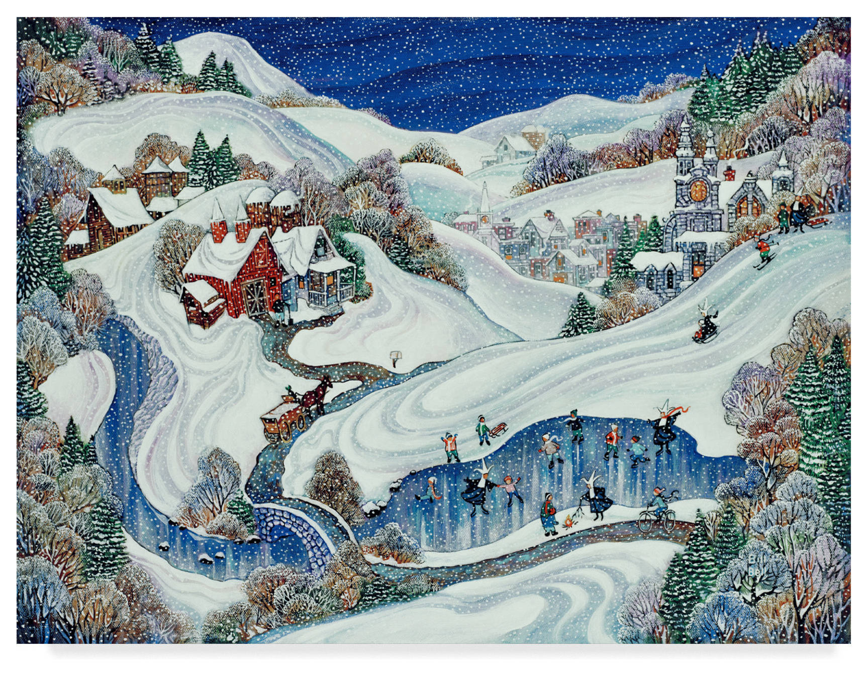 "Snow Country" by Bill Bell, Canvas Art, 19"x14" - Traditional - Prints ...