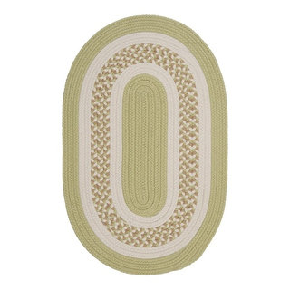 Flowers Bay Rug, Light Green, 7'x9' Oval, 7'x9' Oval - Farmhouse ...