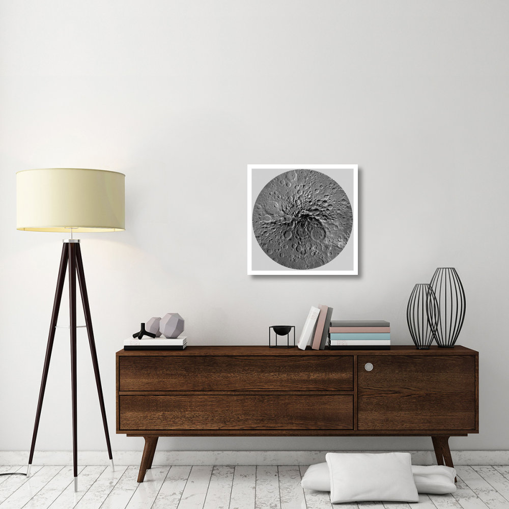 "Unmarked Map of the Moon, South Pole" Paper Art, 20"x20", 26"x26 ...