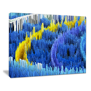 "Macro Render Structure, Blue and Yellow" Canvas Print, 40"x30 ...