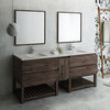 Fresca Formosa 84" Acacia Floor Standing Double Sink Vanity With Open ...