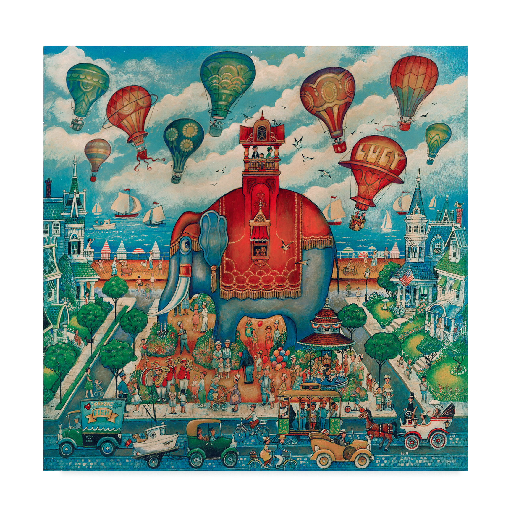 "Lucy" by Bill Bell, Canvas Art, 24"x24" - Contemporary - Prints And ...