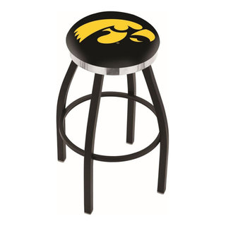 Holland L8B2C Iowa 30" Swivel Bar Stool - Black/Chrome - Contemporary ...