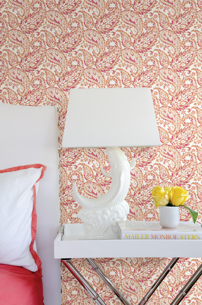 Adrian Pink Paisley Wallpaper, Sample - Mediterranean - Wallpaper - by ...