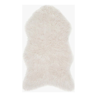 Two-Tone Faux Fur Rory Area Rug, 2'x3' - Contemporary - Novelty Rugs ...