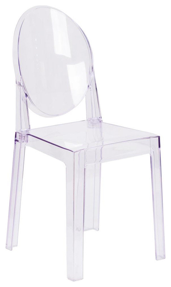 Ghost Chair, Transparent Crystal With Oval Back, 15.75"x20.25"x35 ...