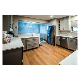 Two-Tone Neutral Kitchen with Quartz Countertop and Soho Picket ...