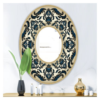 Designart Ornamented Floral Garland Bohemian Oval Or Round Decorative ...