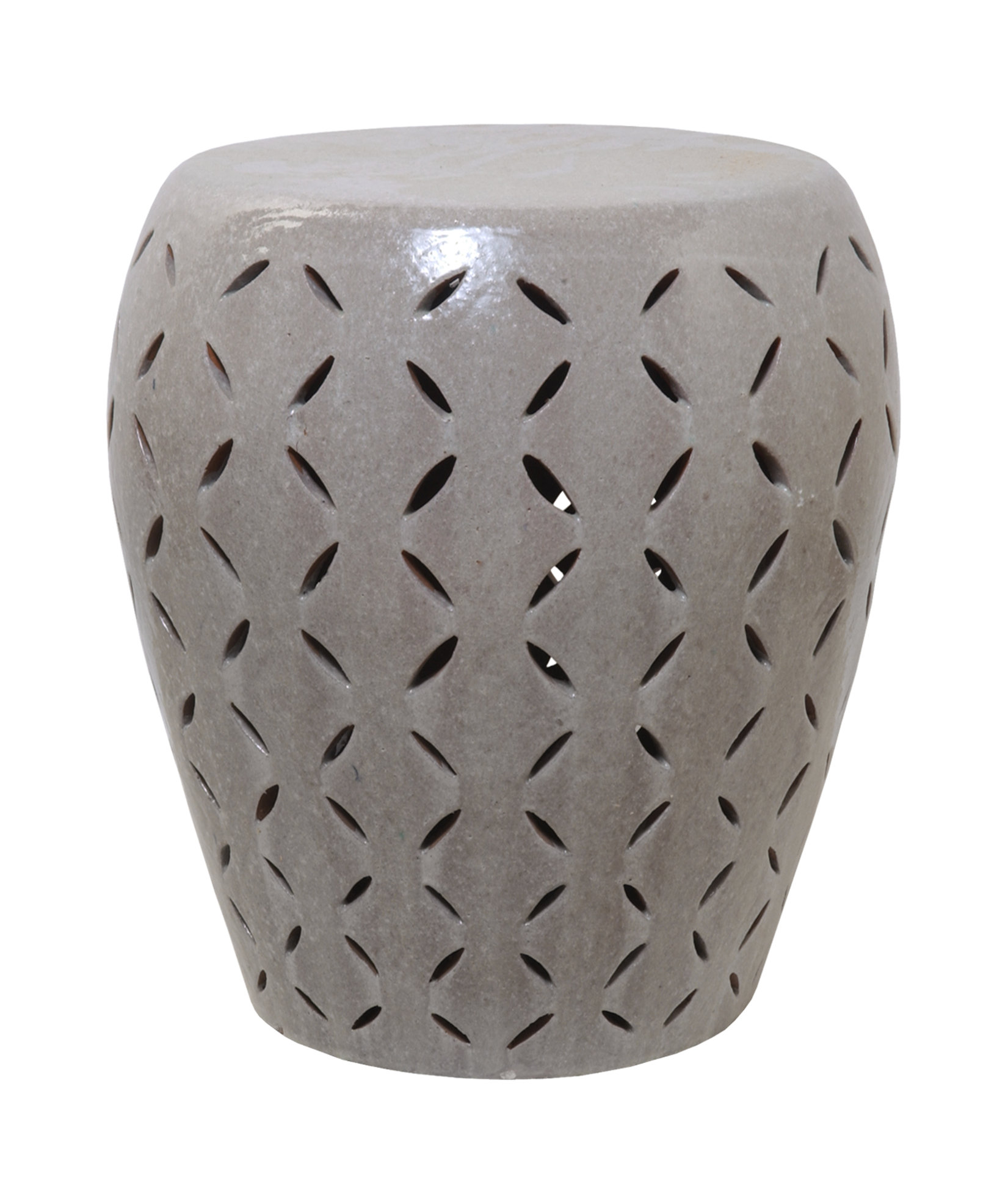 22 in. Lattice Gray Garden Stool - Asian - Accent And Garden Stools ...
