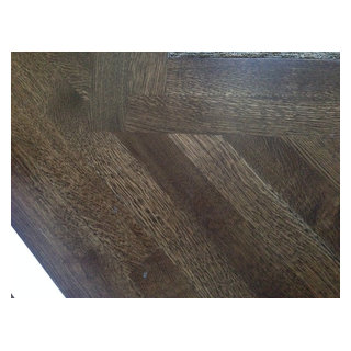 3 1\4" rift + quartered white oak, sand on site with Bona antique brown ...
