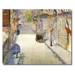 Edouard Manet City Painting Ceramic Tile Mural #33, 60" Wide x 48" High ...