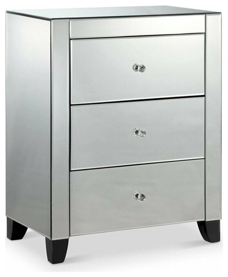 Kay Mirrored Nightstand I - Transitional - Nightstands And Bedside ...