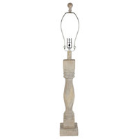Washed Wood Finish Table Lamp Base Only - French Country - Lamp Bases ...