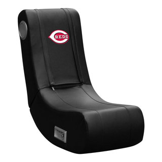 Cincinnati Reds Rocker Gaming Chair Black Synthetic Leather - Modern ...