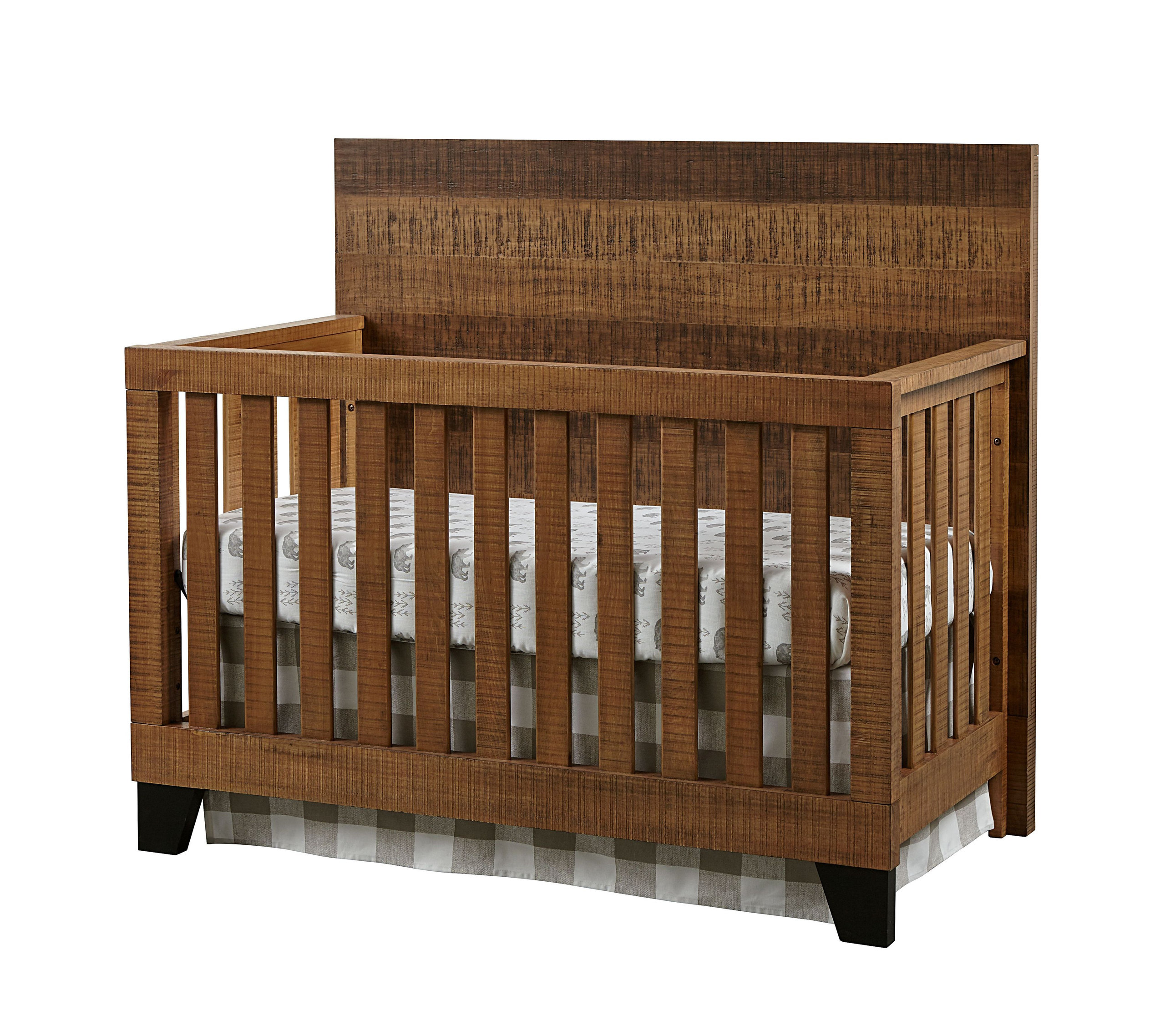 Urban Rustic 57"W Wood Convertible Crib, Brushed Wheat - Rustic - Cribs ...