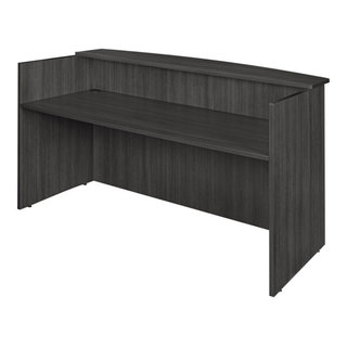 Legacy Reception Wood Desk Shell in Ash Grey - Desks And Hutches - by ...