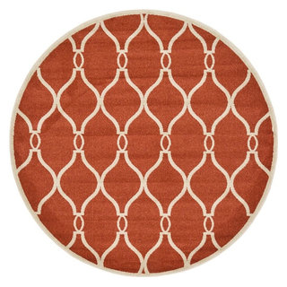 Contemporary Theodora Sienna Area Rug, 6' Round - Mediterranean - Area ...
