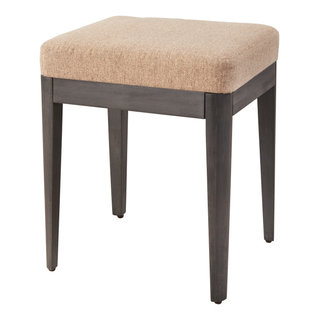 Lifestorey Parc Vanity Stool, Charcoal Gray with Sand Fabric ...