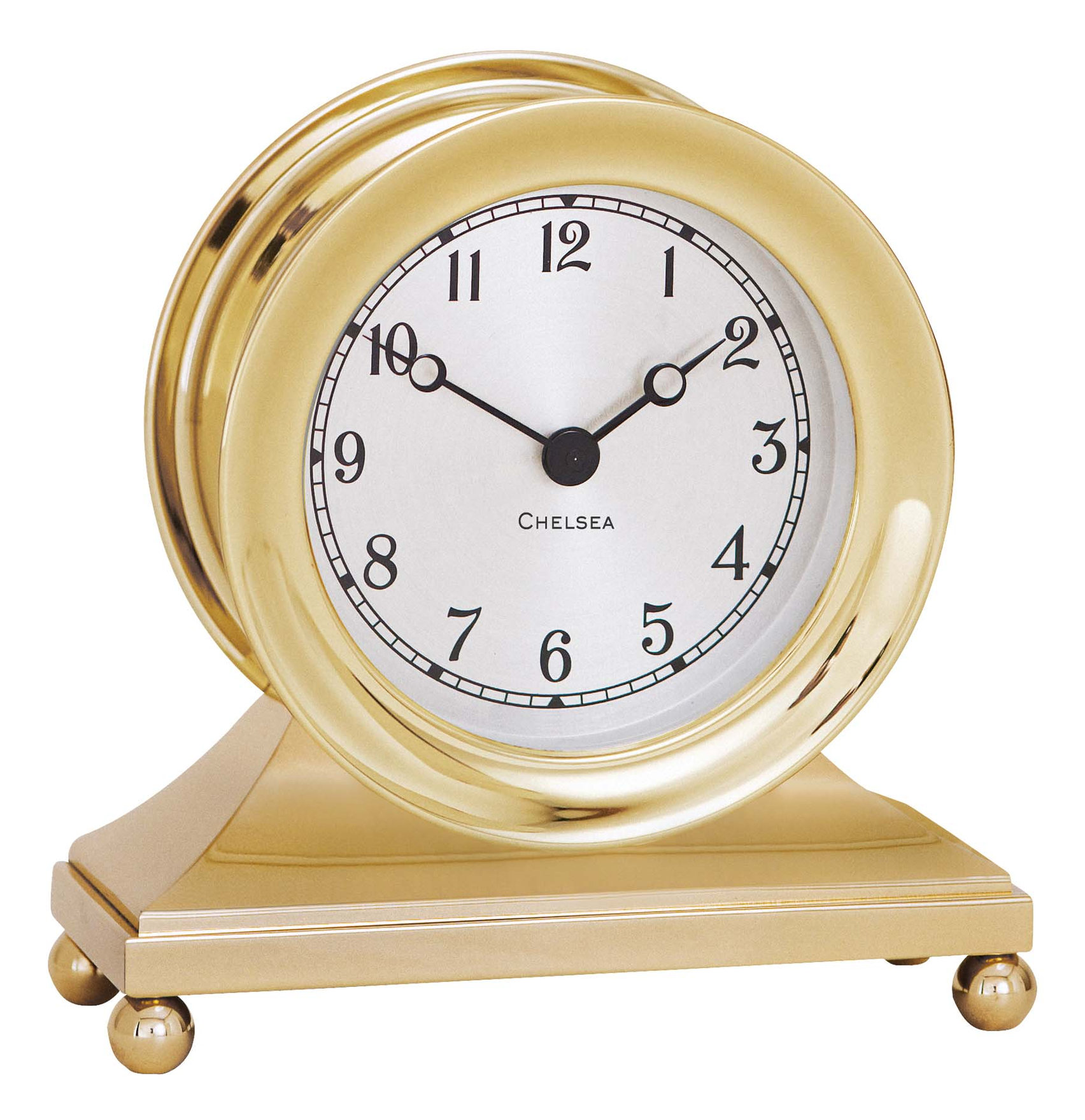 Chelsea Constitution Clock in Brass - Beach Style - Desk And Mantel ...