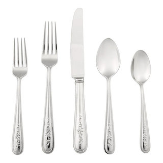 Lenox Opal Innocence 5 Piece Flatware Set - Traditional - Flatware And ...