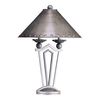 Uni-Pack Two Light Table Lamp, Brushed Steel - Transitional - Table ...