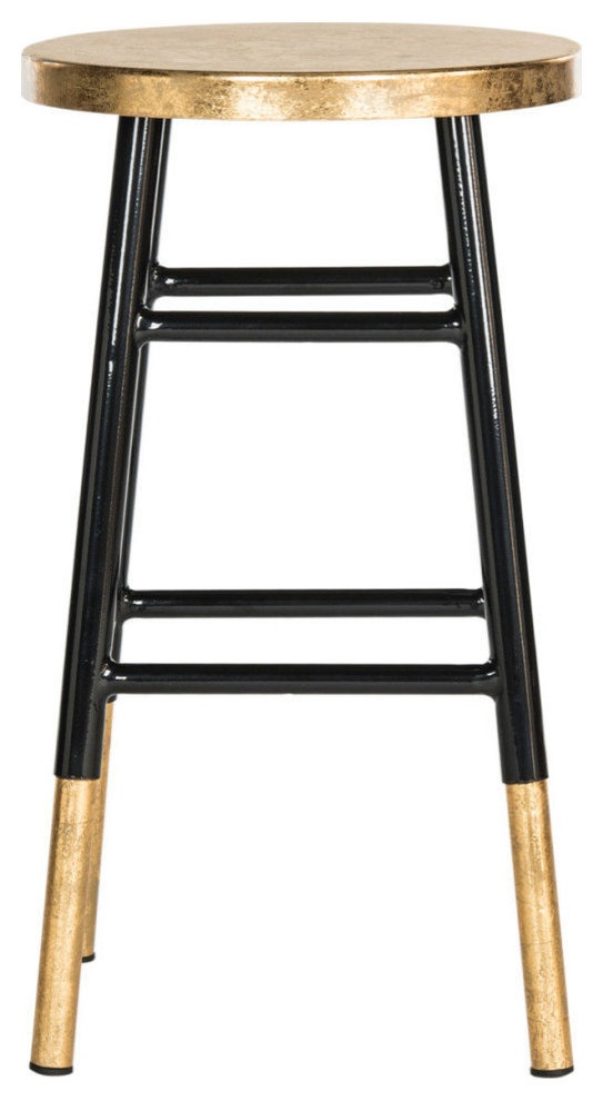 Aya Dipped Gold Leaf Counter Stool set of 2 Black / Gold - Industrial ...
