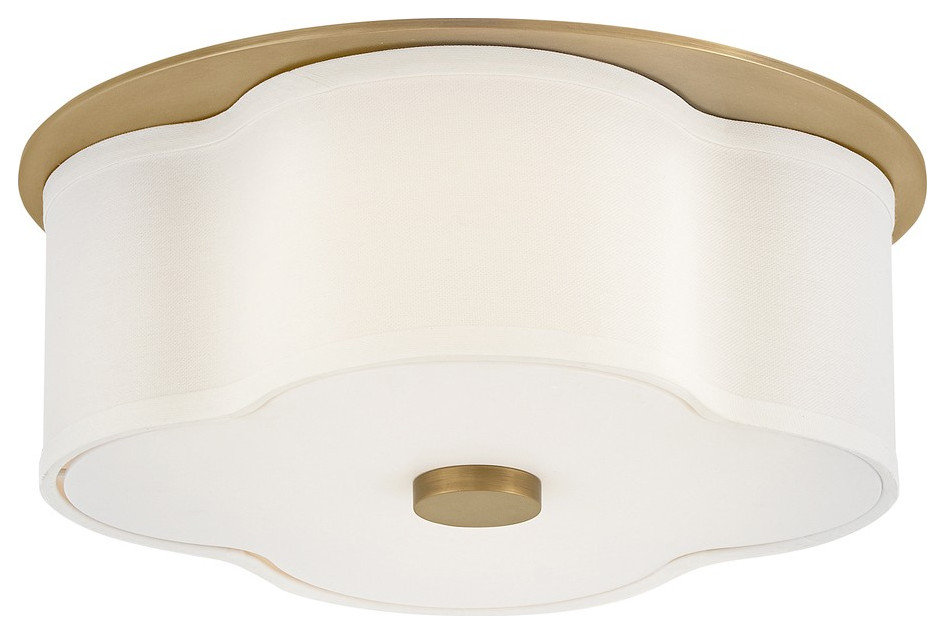 Delaney LED Flush Mount in Heritage Brass - Transitional - Flush-mount Ceiling Lighting - by ...