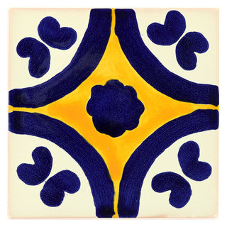 4.25"x4.25" Talavera Mexican Handmade Ceramic Tile, Puebla, Set of 45 ...