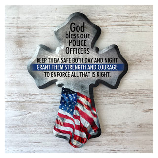 "Police Officer" Wooden Cross - Contemporary - Wall Accents - by Glow ...