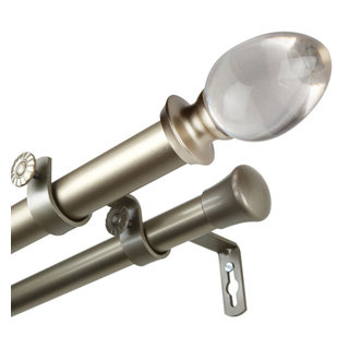 Jaya 1" Double Curtain Rod, 120-170" - Traditional - Curtain Rods - by ...