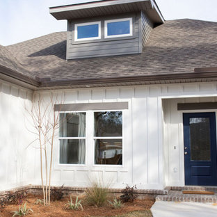 75 Beautiful Concrete Fiberboard and Board and Batten Exterior Home ...