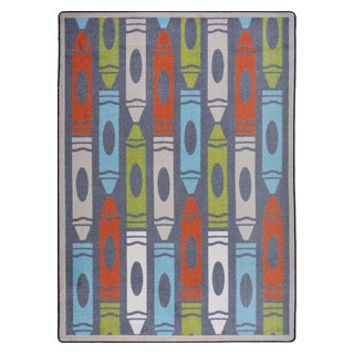 Playful Patterns, Children's Area Rugs Jumbo Crayons Rug, 3'10" x 5'4 ...