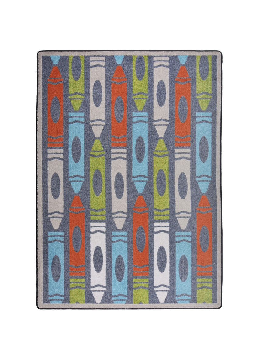 Playful Patterns, Children's Area Rugs Jumbo Crayons Rug, 3'10" x 5'4 ...