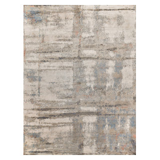 Laureno Hand-Knotted Bamboo Silk and Cotton Gray/Multi Area Rug, 14'x18 ...