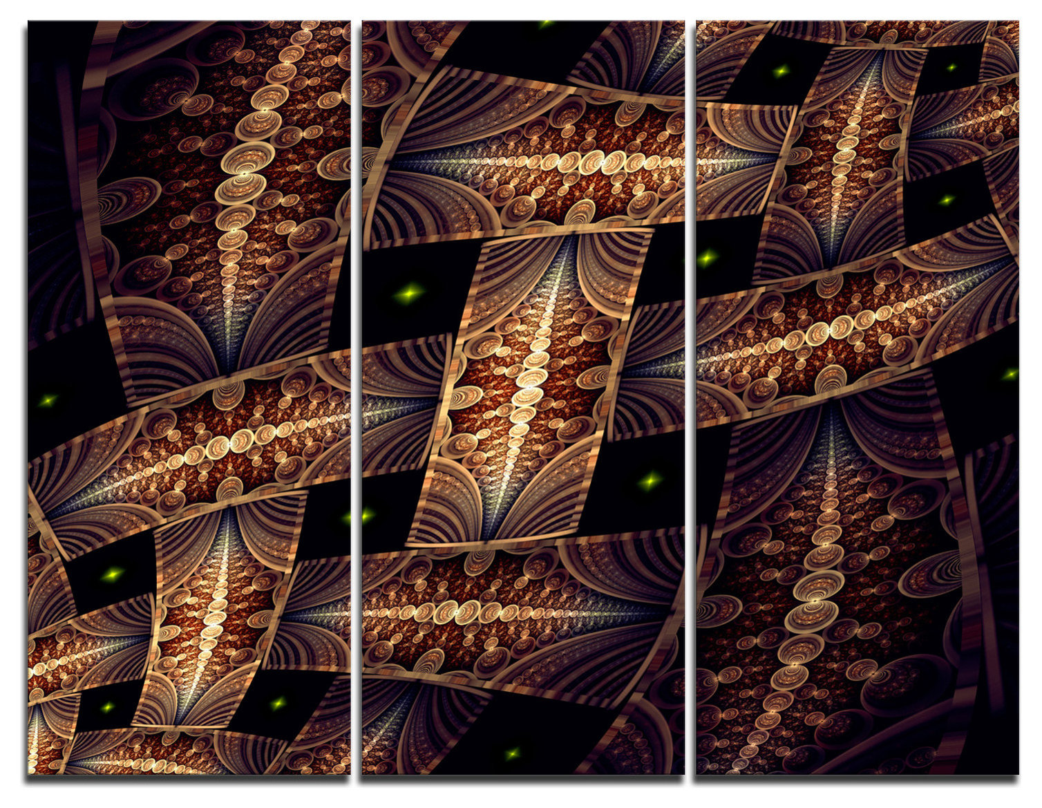 "Beautiful Metallic Braiding Pattern" Digital Wall Art, 36"x28" 3 Panel ...