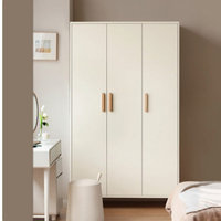 Solid Wood small Wardrobe, White Four-Door Wardrobe With Legs 61.4x19 ...