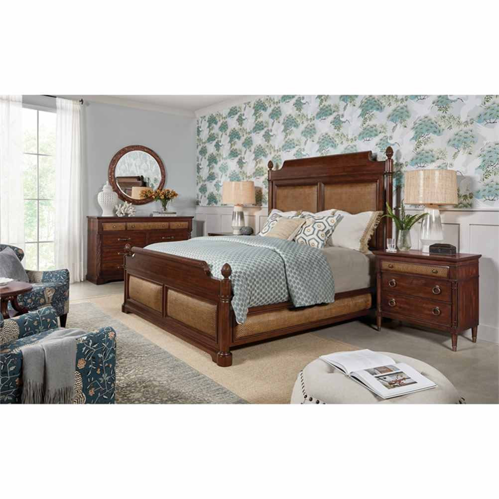 Hooker Furniture Charleston Round Traditional Wood Mirror in Cherry ...