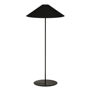 1 Light Trapezoid Floor Lamp w/ Black Shade - Transitional - Floor ...