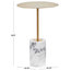 Symbol Side Table, Gold Metal Top, White Marble Base - Contemporary ...