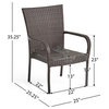 GDF Studio 7-Piece Arthur Outdoor Wicker Dining Set With Acacia Dining ...